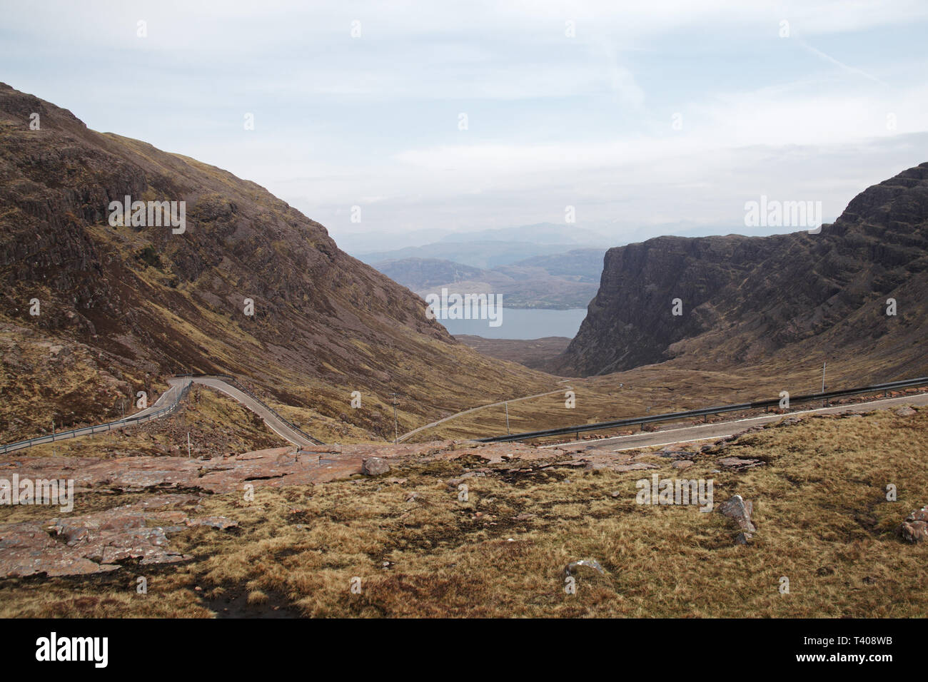 Road to Applecross at the Pass of the Cattle Northwest Highland Region ...