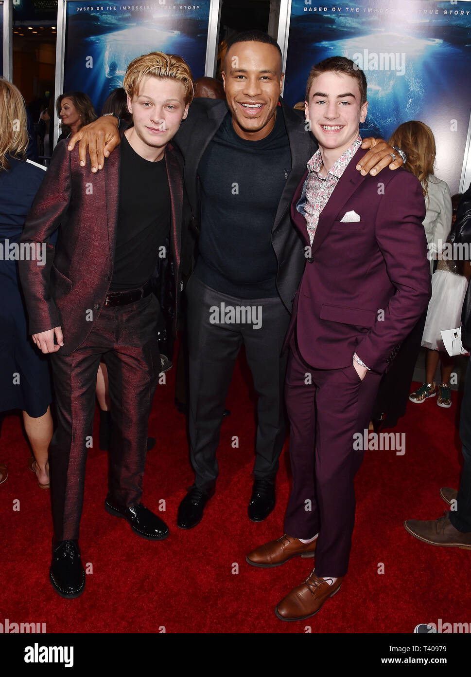 WESTWOOD, CA - APRIL 11: (L-R) Jordan Kronis, Devon Franklin and Isaac ...