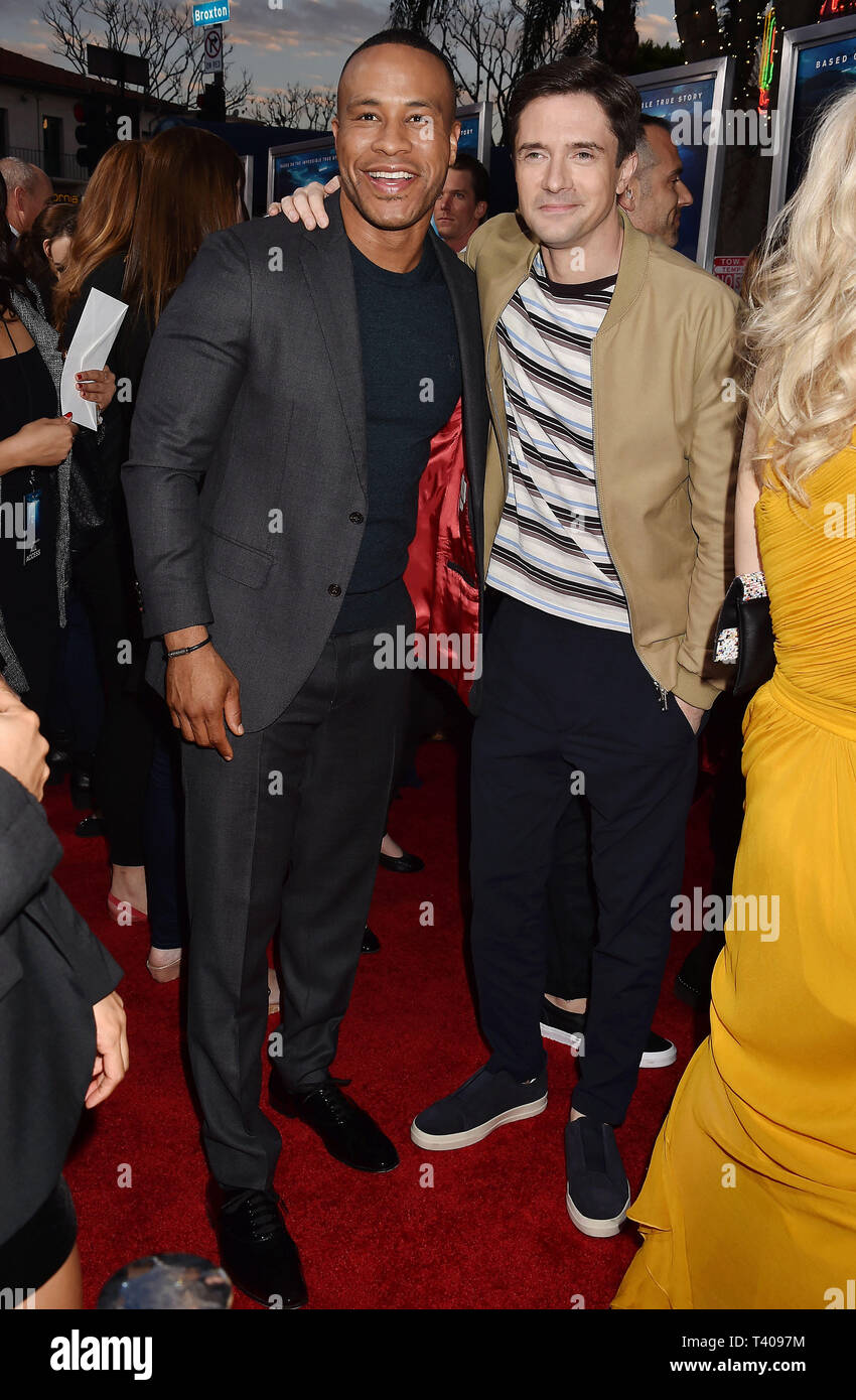 WESTWOOD, CA - APRIL 11: Devon Franklin (L) and Topher Grace attend the ...