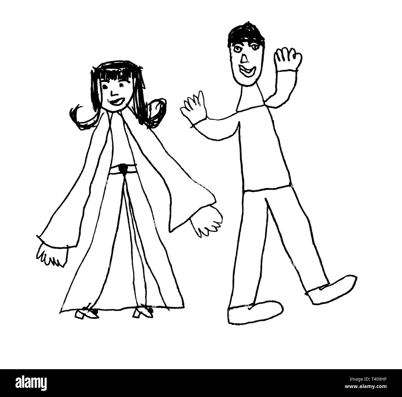 Children dancing cartoon hi-res stock photography and images - Alamy