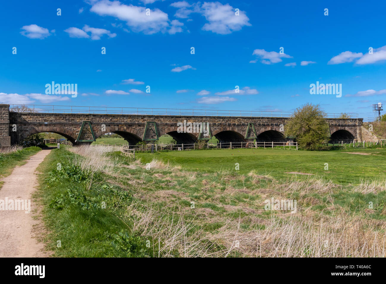 Trent and Mersey Canal ,Lock Gates and Railway Bridge near to Sawley ...