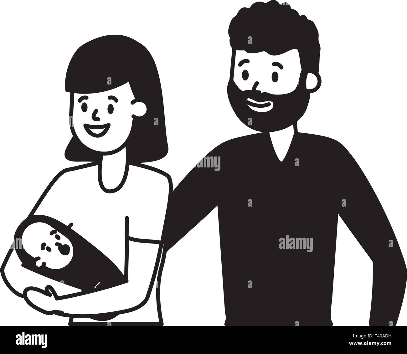 mom dad and baby Stock Vector Image & Art - Alamy