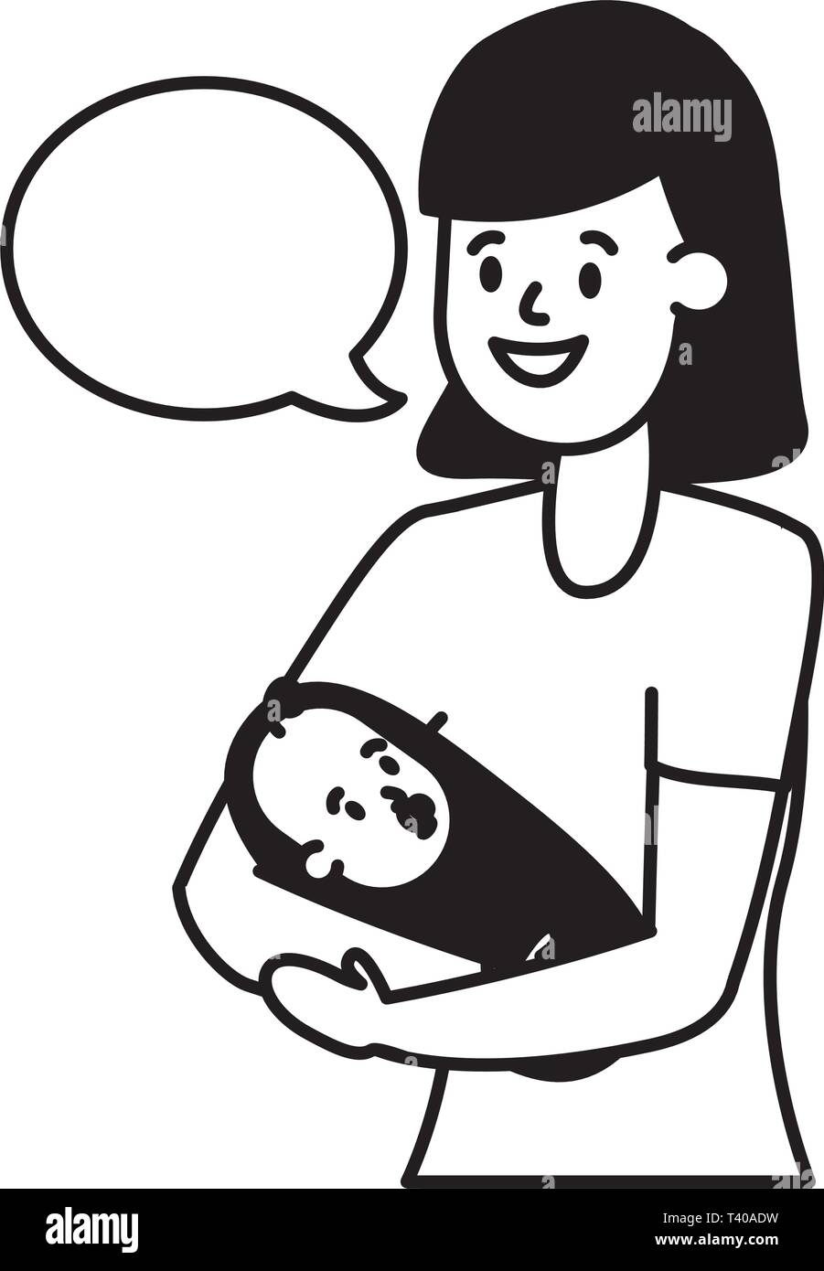 mother carrying a baby Stock Vector Image & Art - Alamy