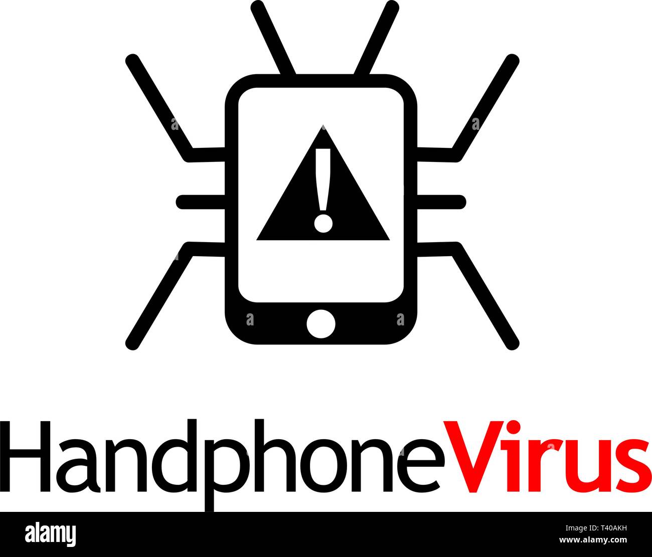Smartphone virus logo template. flat design. Black virus Monogram Stock ...