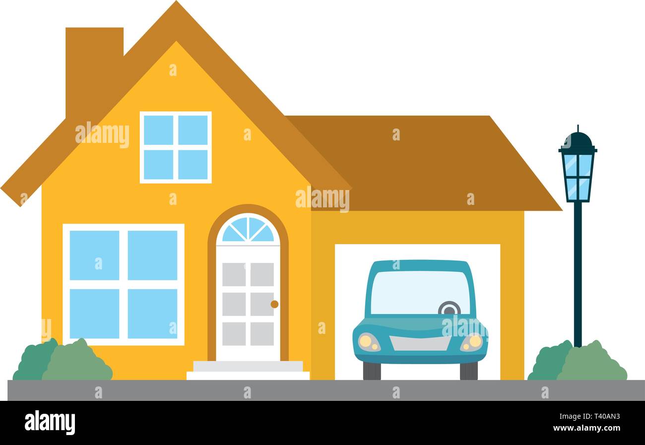 house property with car Stock Vector Image & Art - Alamy