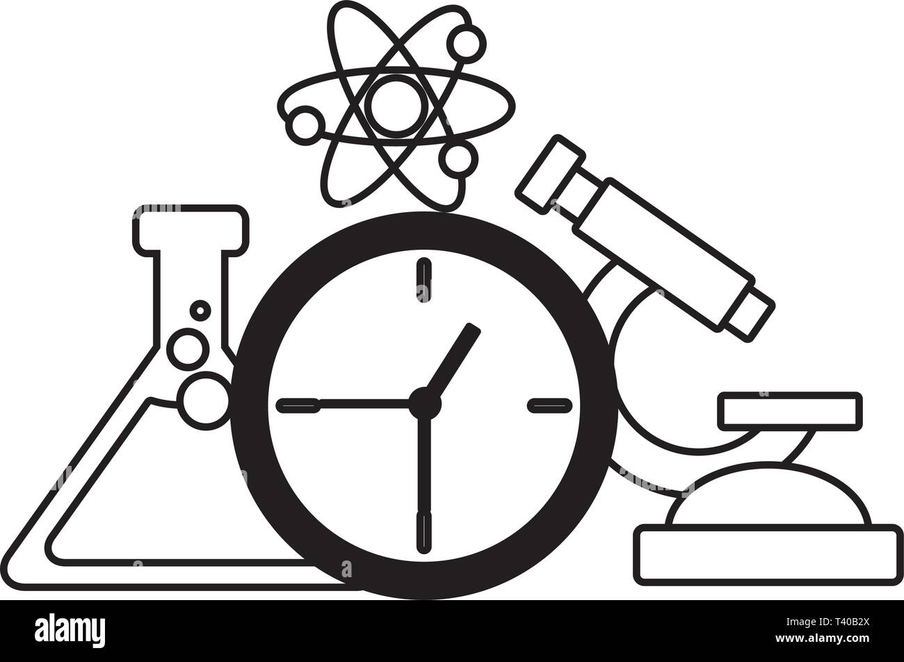 school science atom microscope Stock Vector Image & Art - Alamy