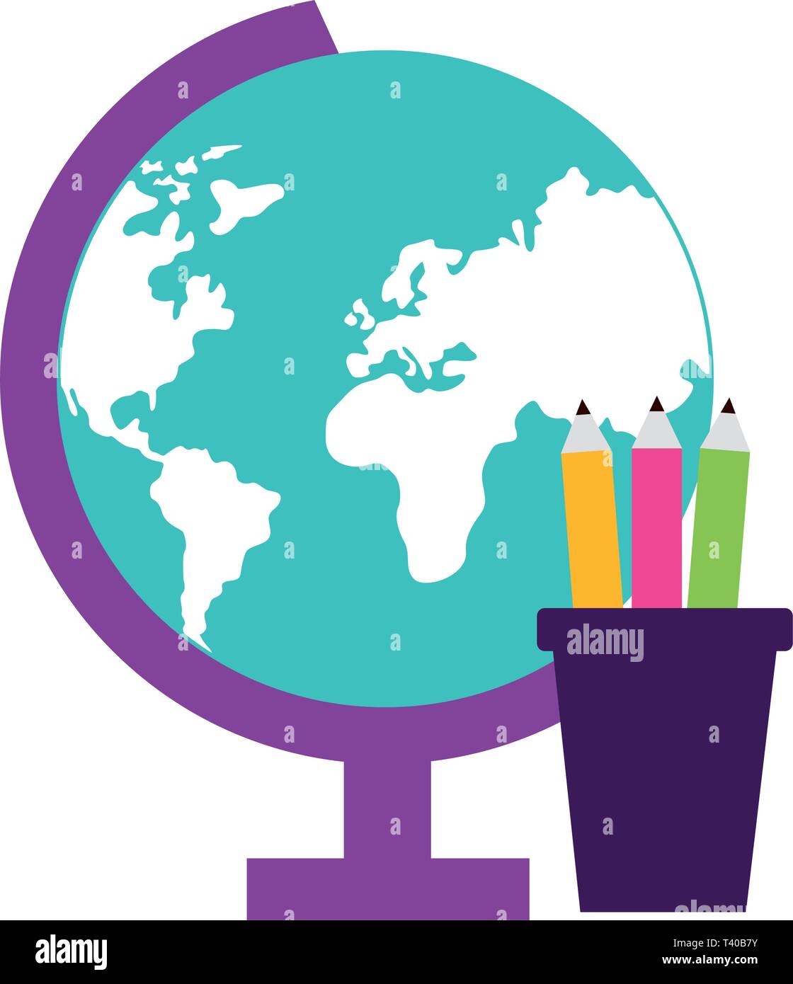 school globe pencils Stock Vector Image & Art - Alamy