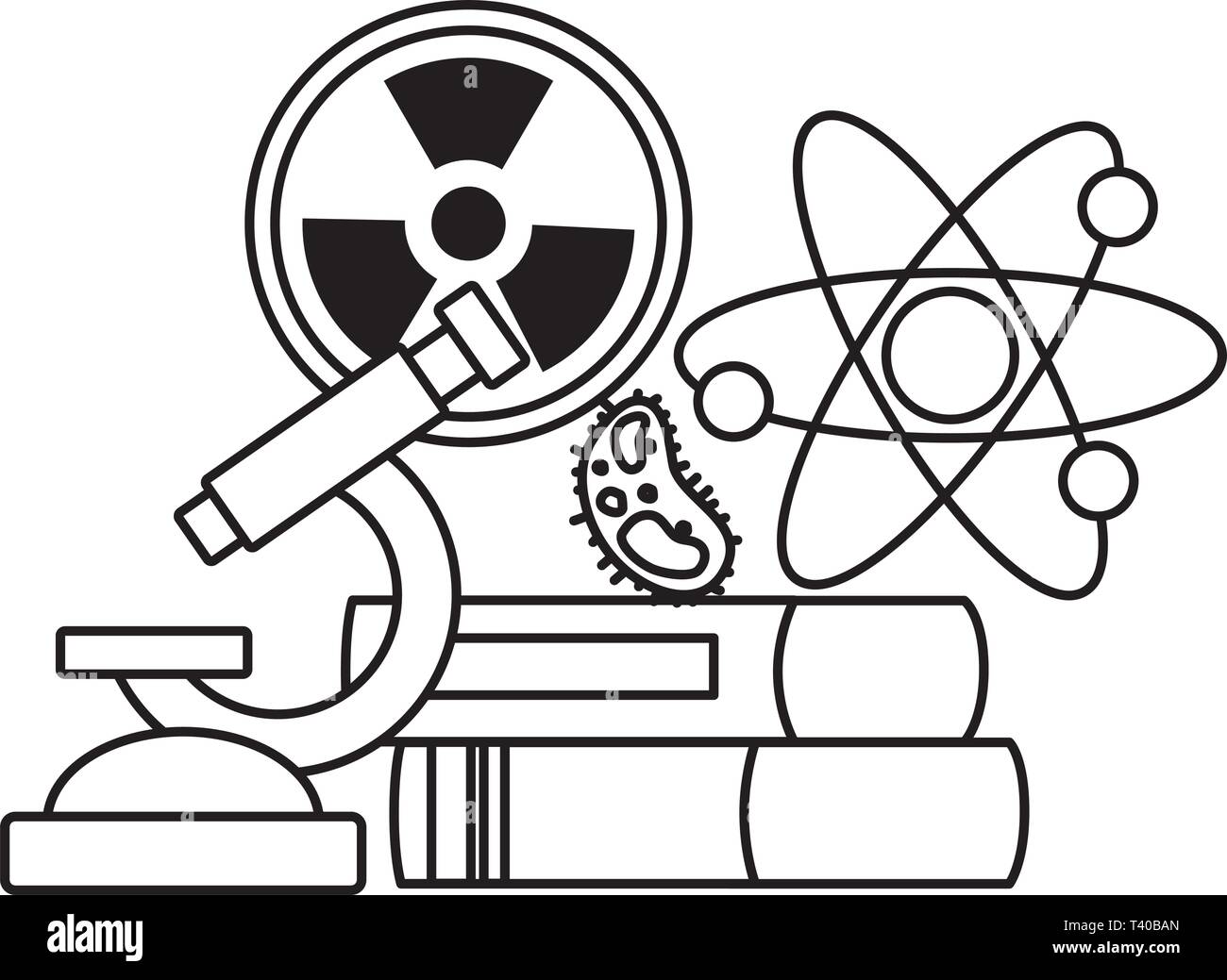 school science radiation atom books Stock Vector Image & Art - Alamy