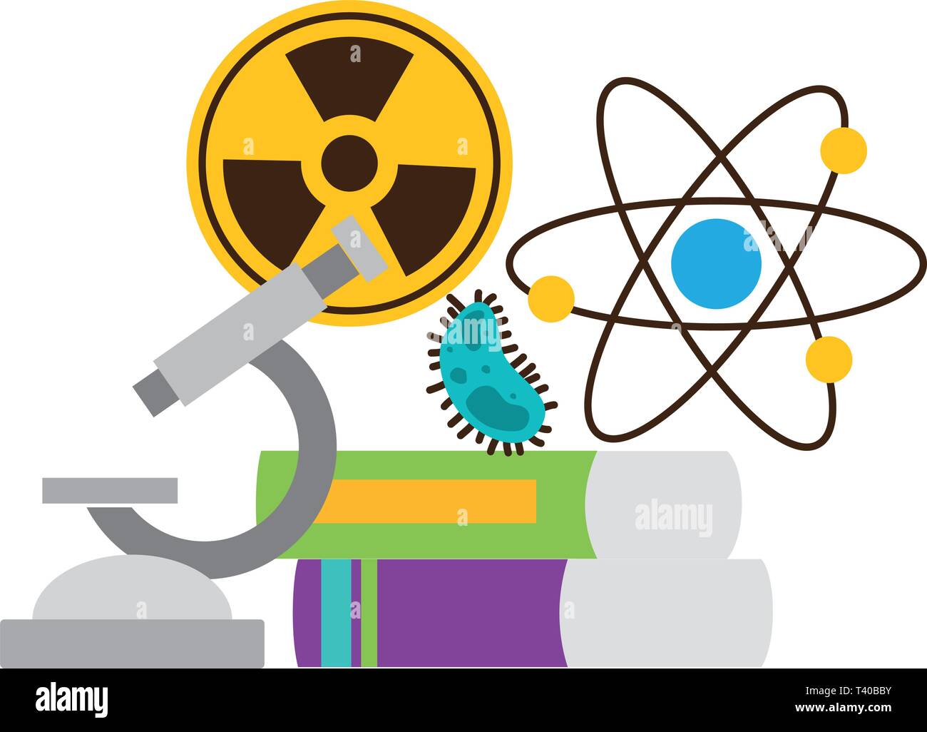 school science radiation atom books Stock Vector Image & Art - Alamy