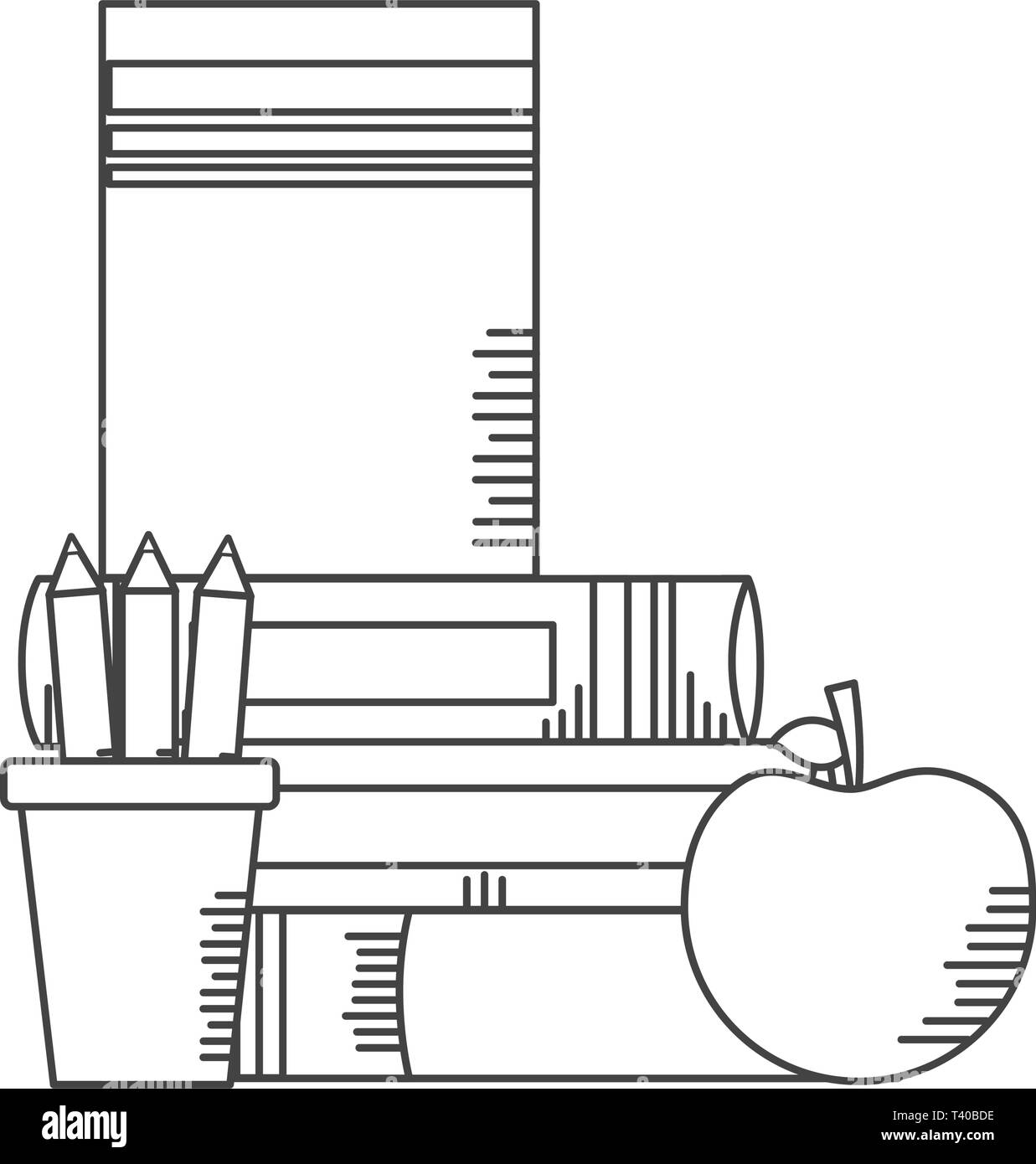 books apple pencils school supplies Stock Vector Image & Art - Alamy