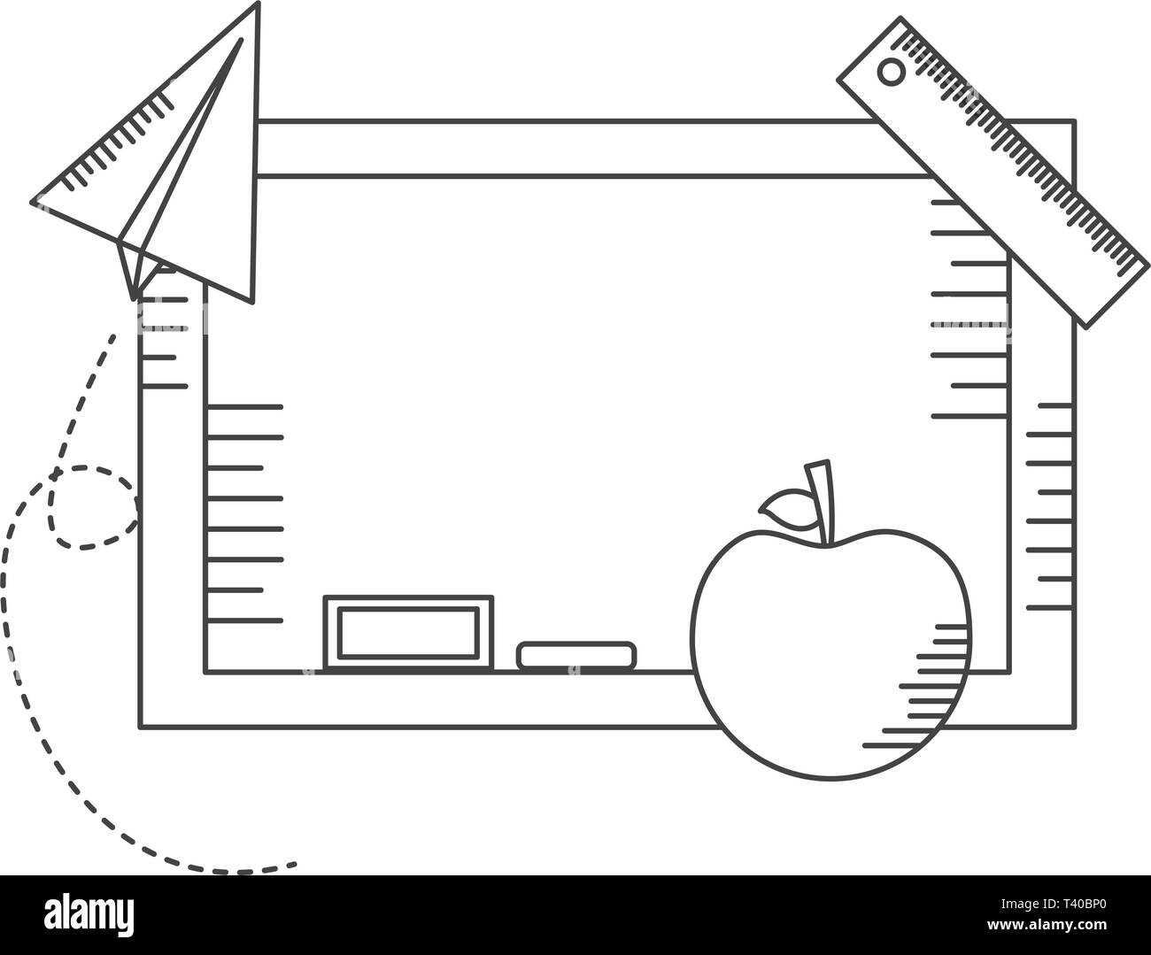 blackboard apple school supplies Stock Vector Image & Art - Alamy