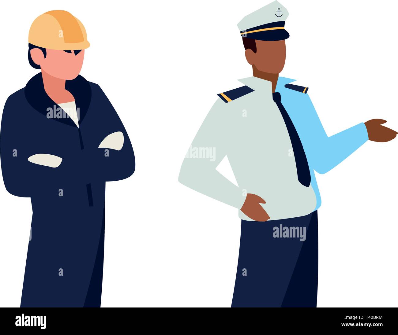 couple of professional workers characters vector illustration design ...