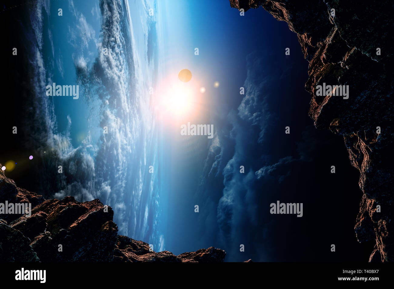 Deep space beauty. Planet orbit Stock Photo - Alamy