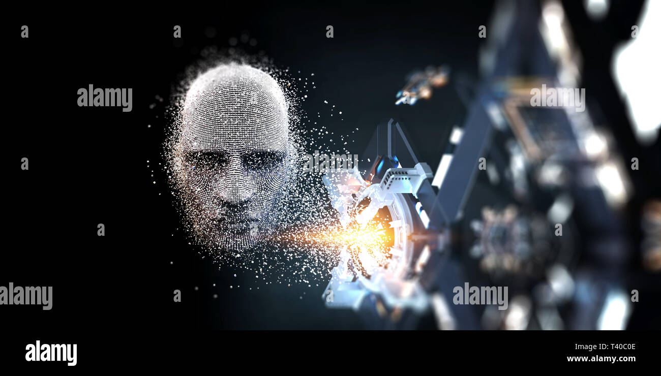 Digital head, artificial intelligence concept Stock Photo - Alamy