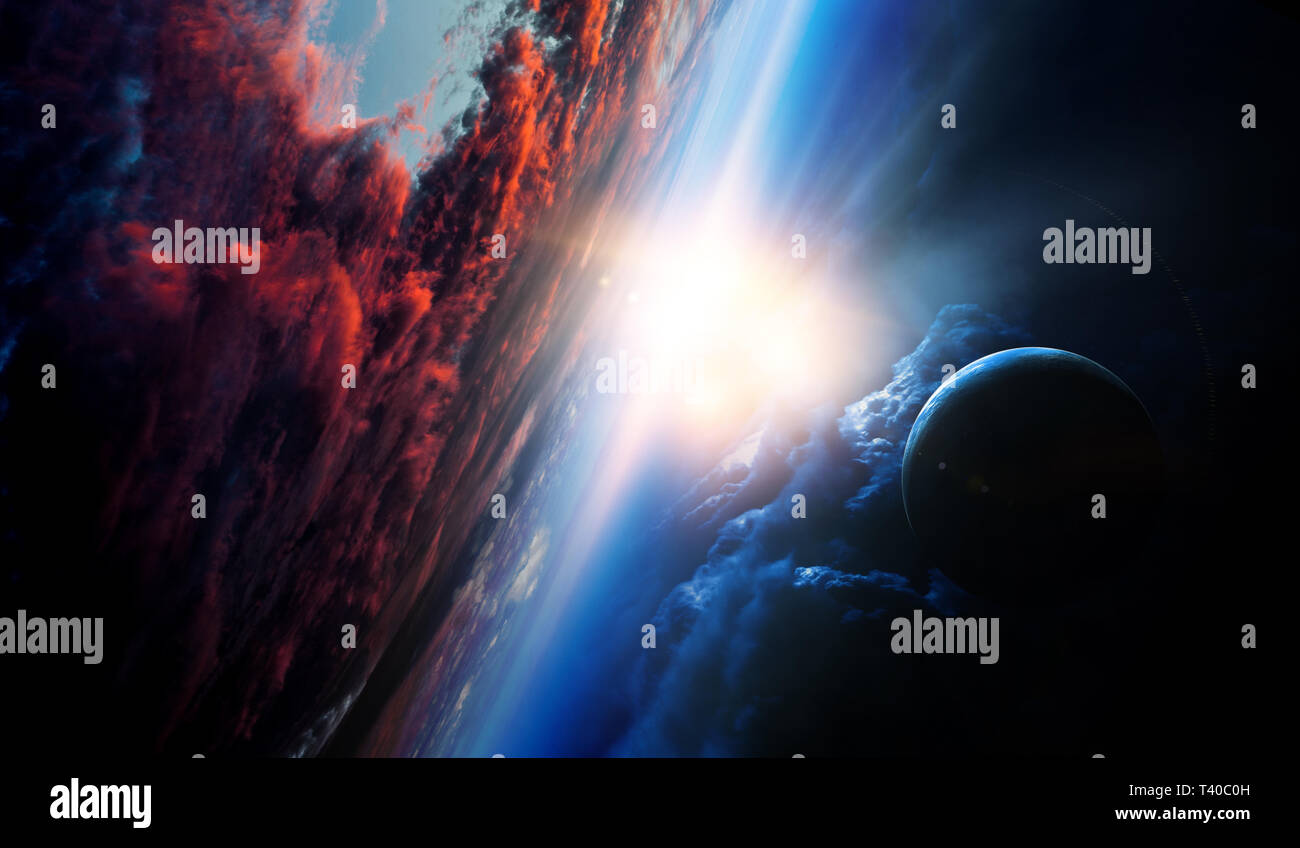 Deep space beauty. Planet orbit Stock Photo - Alamy