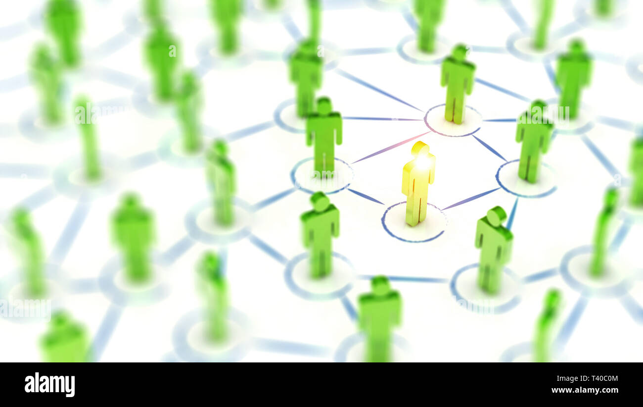 Abstract Social network concept, connecting human figures Stock Photo ...