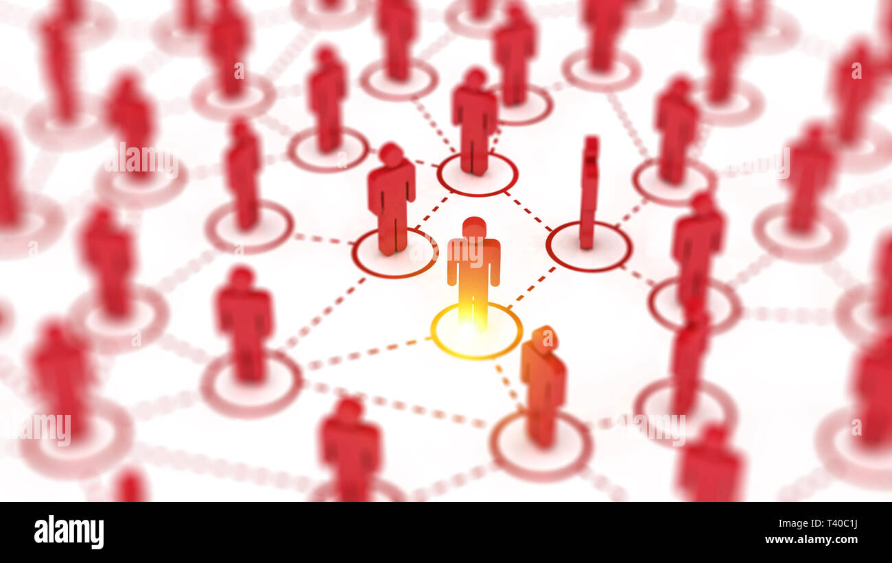 Abstract Social network concept, connecting human figures Stock Photo ...