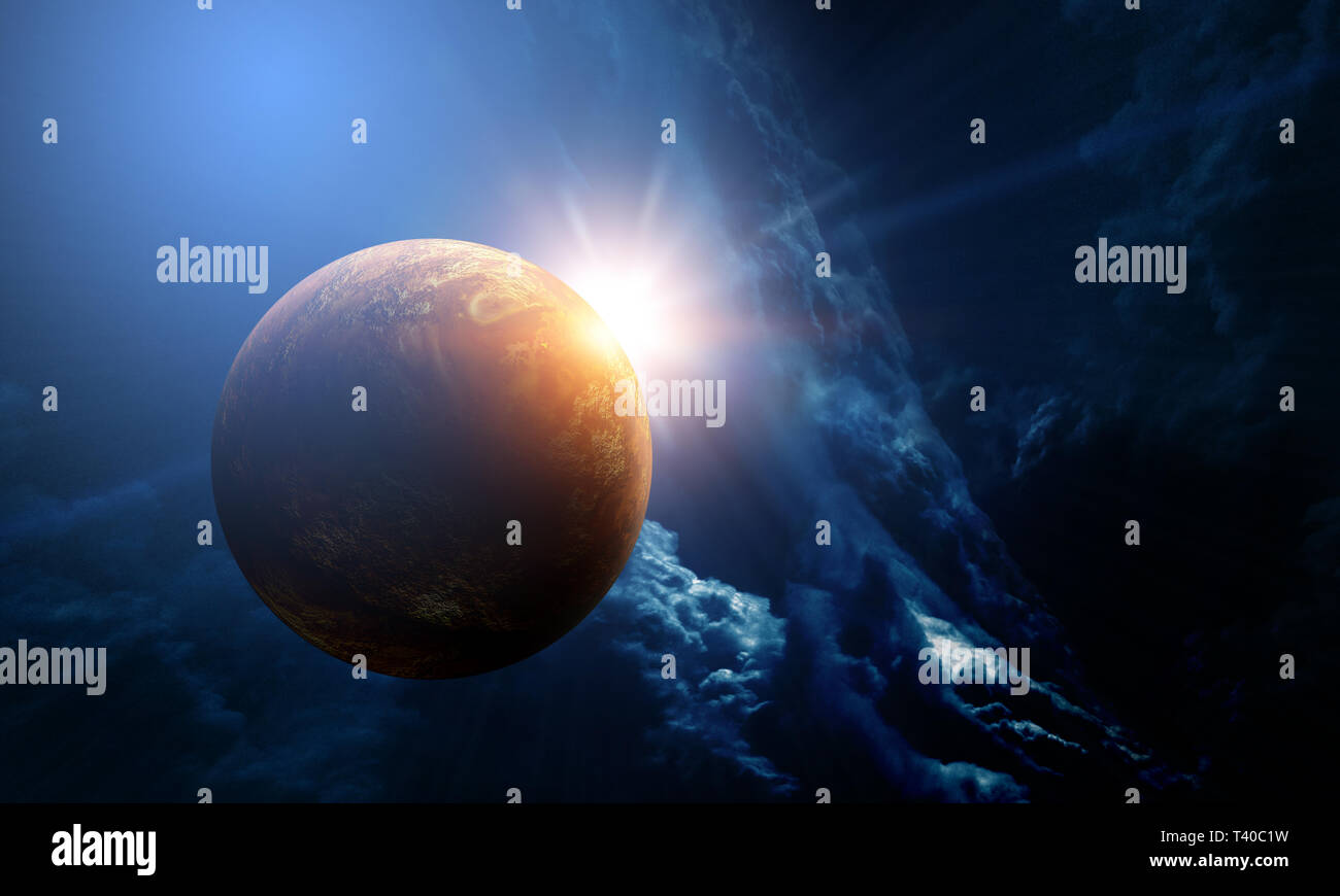 Abstract planets and space background Stock Photo - Alamy