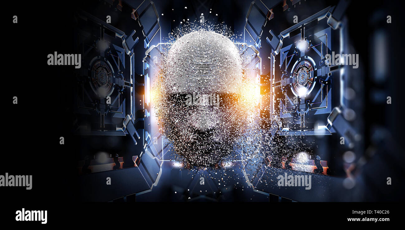 Digital head, artificial intelligence concept Stock Photo - Alamy