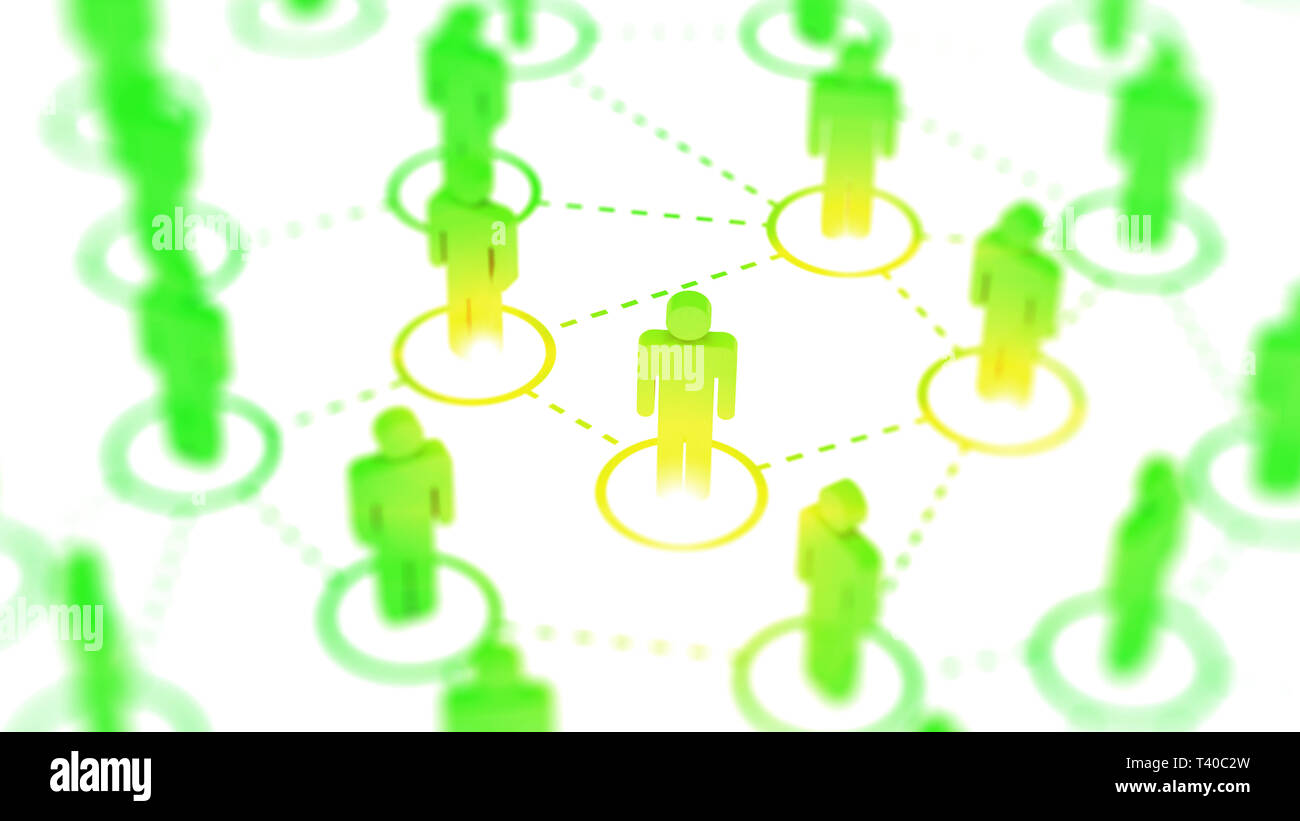 Abstract Social network concept, connecting human figures Stock Photo ...