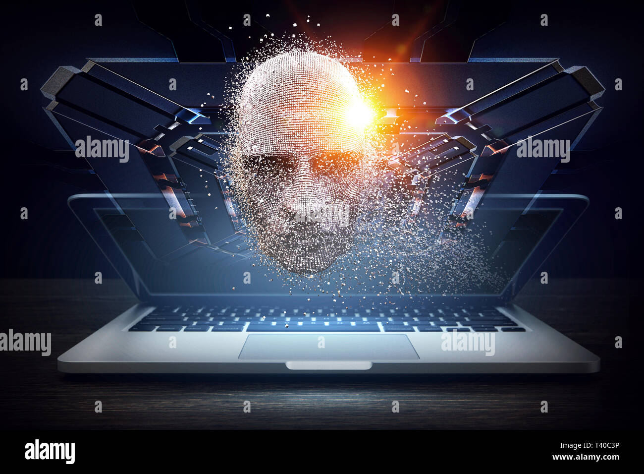 Digital head, artificial intelligence concept Stock Photo - Alamy