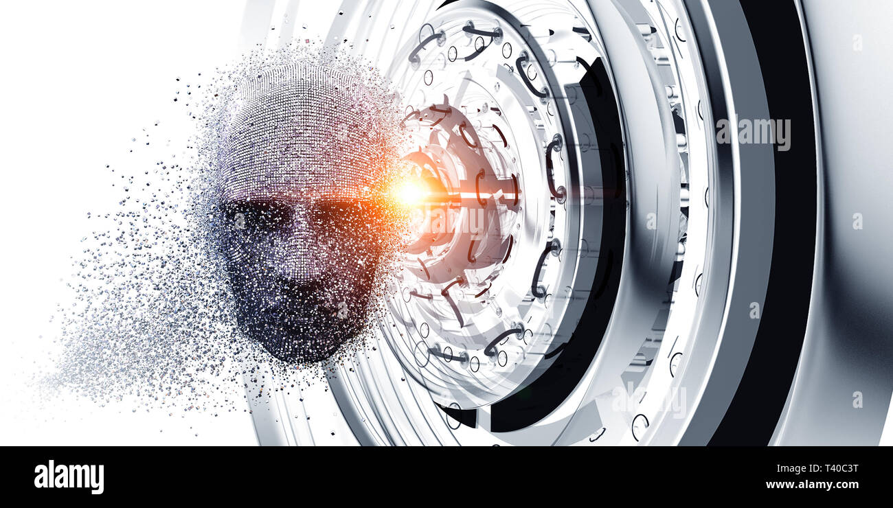 Digital head, artificial intelligence concept Stock Photo - Alamy