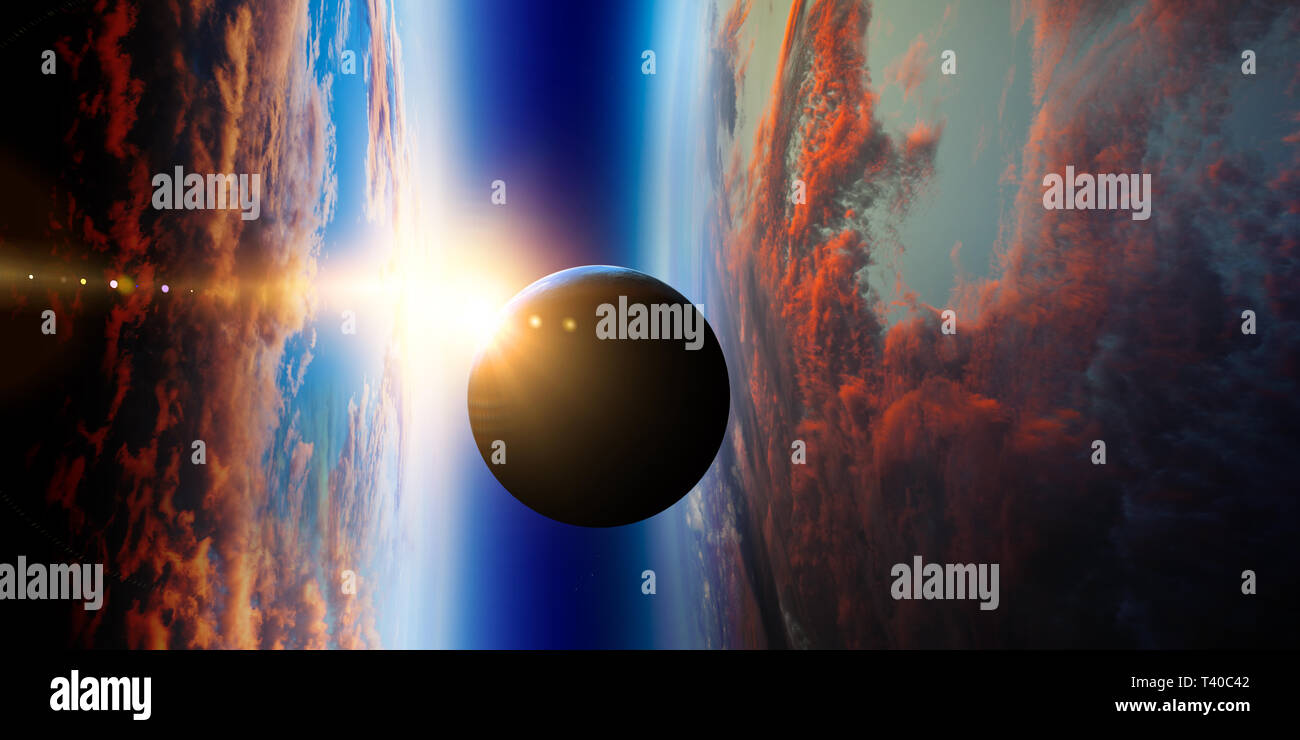 Abstract planets and space background Stock Photo - Alamy
