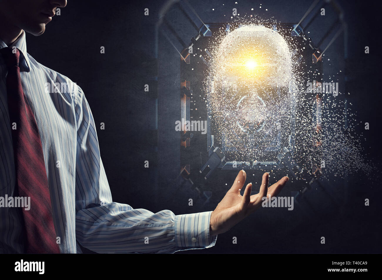 Digital head, artificial intelligence concept Stock Photo - Alamy