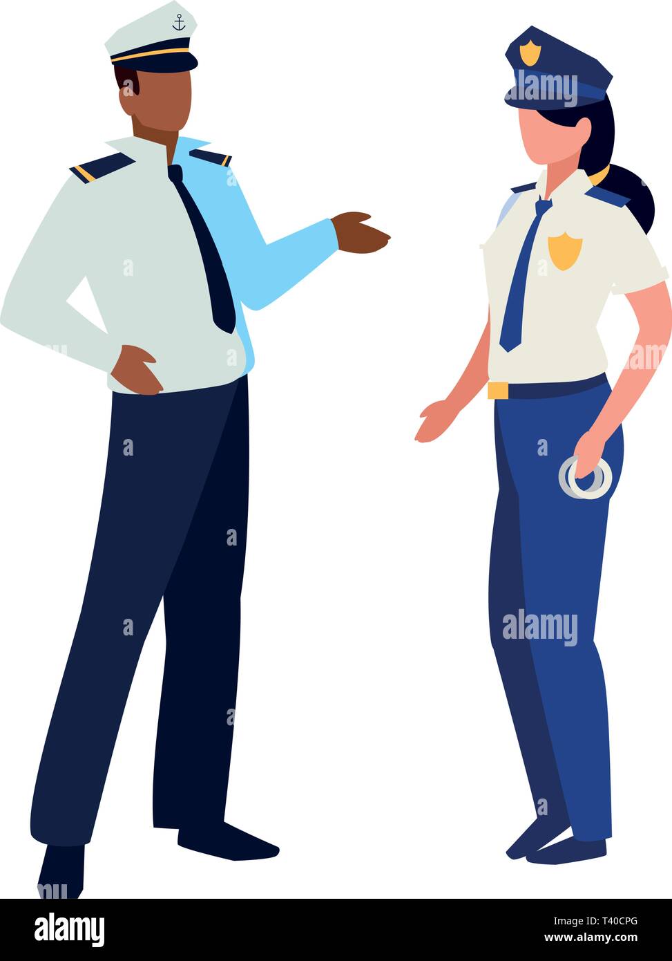 couple of professional workers characters vector illustration design ...