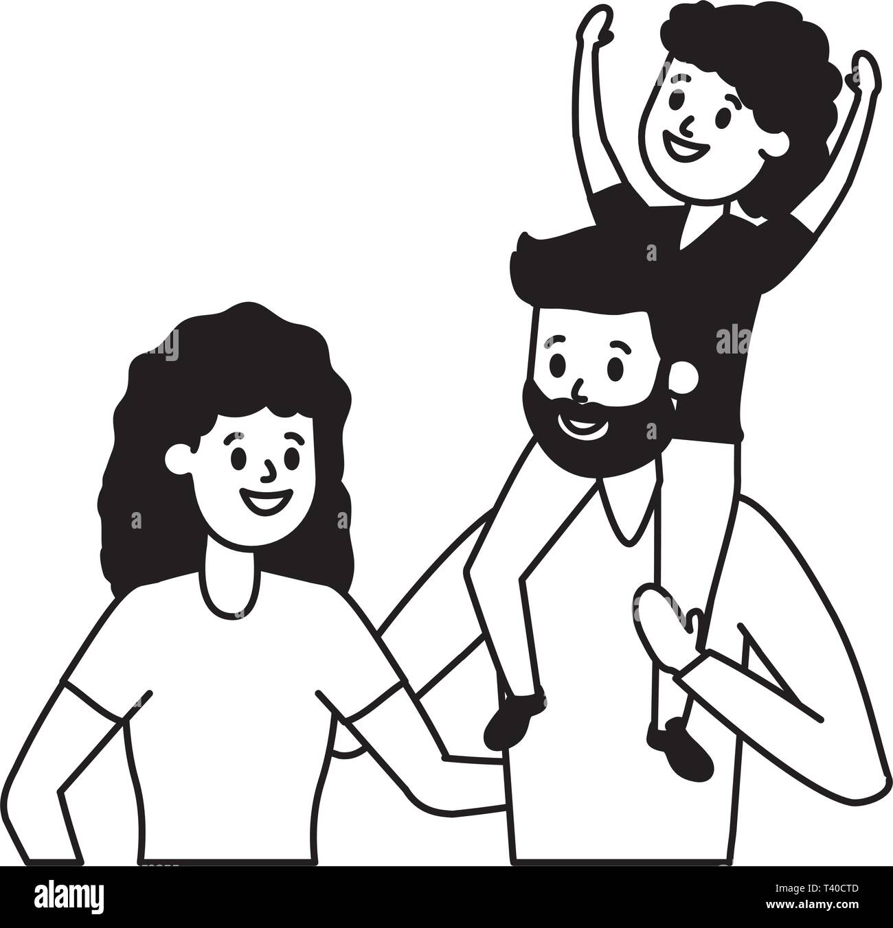 dad mom and daughter Stock Vector Image & Art - Alamy