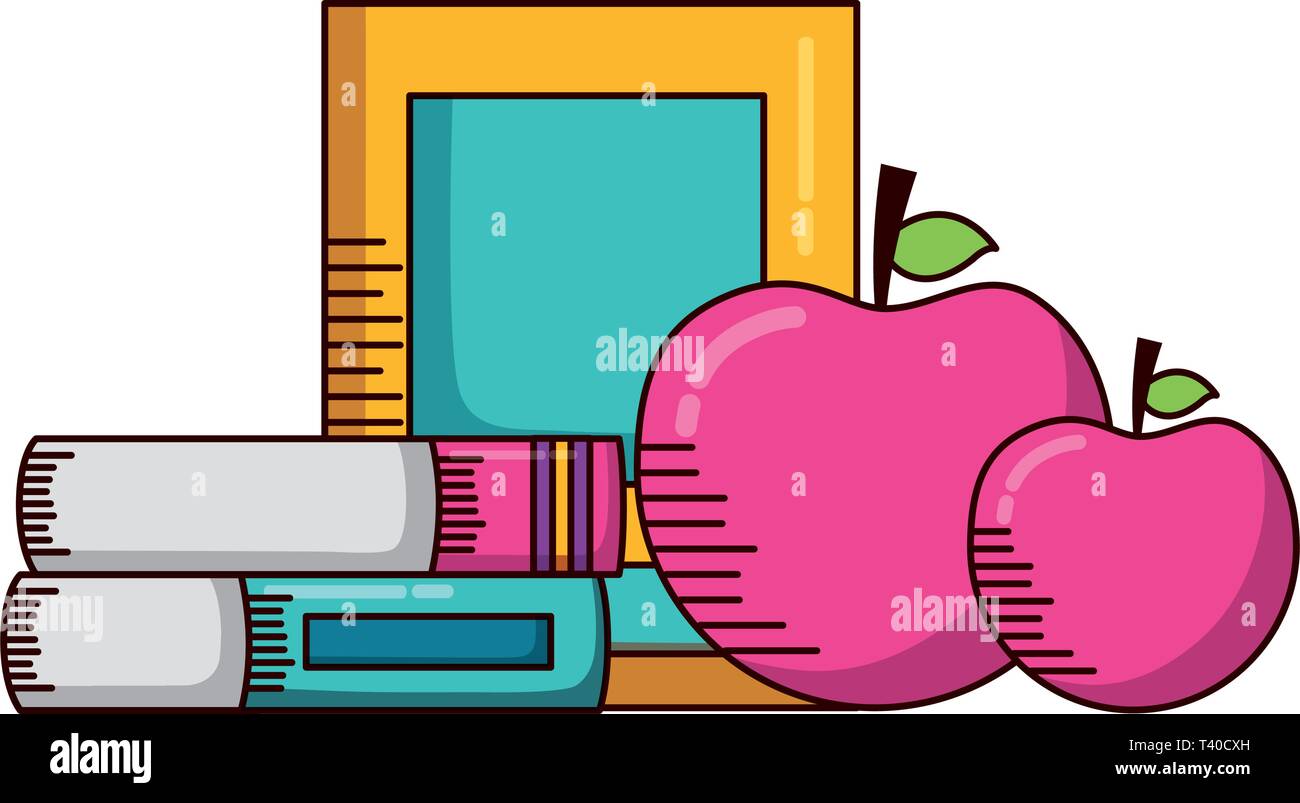books apples school supplies Stock Vector Image & Art - Alamy