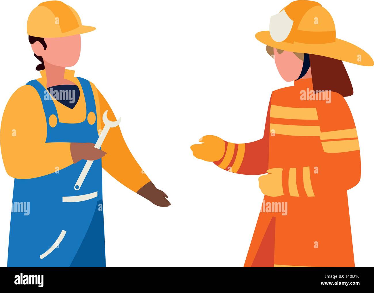 couple of professional workers characters vector illustration design ...