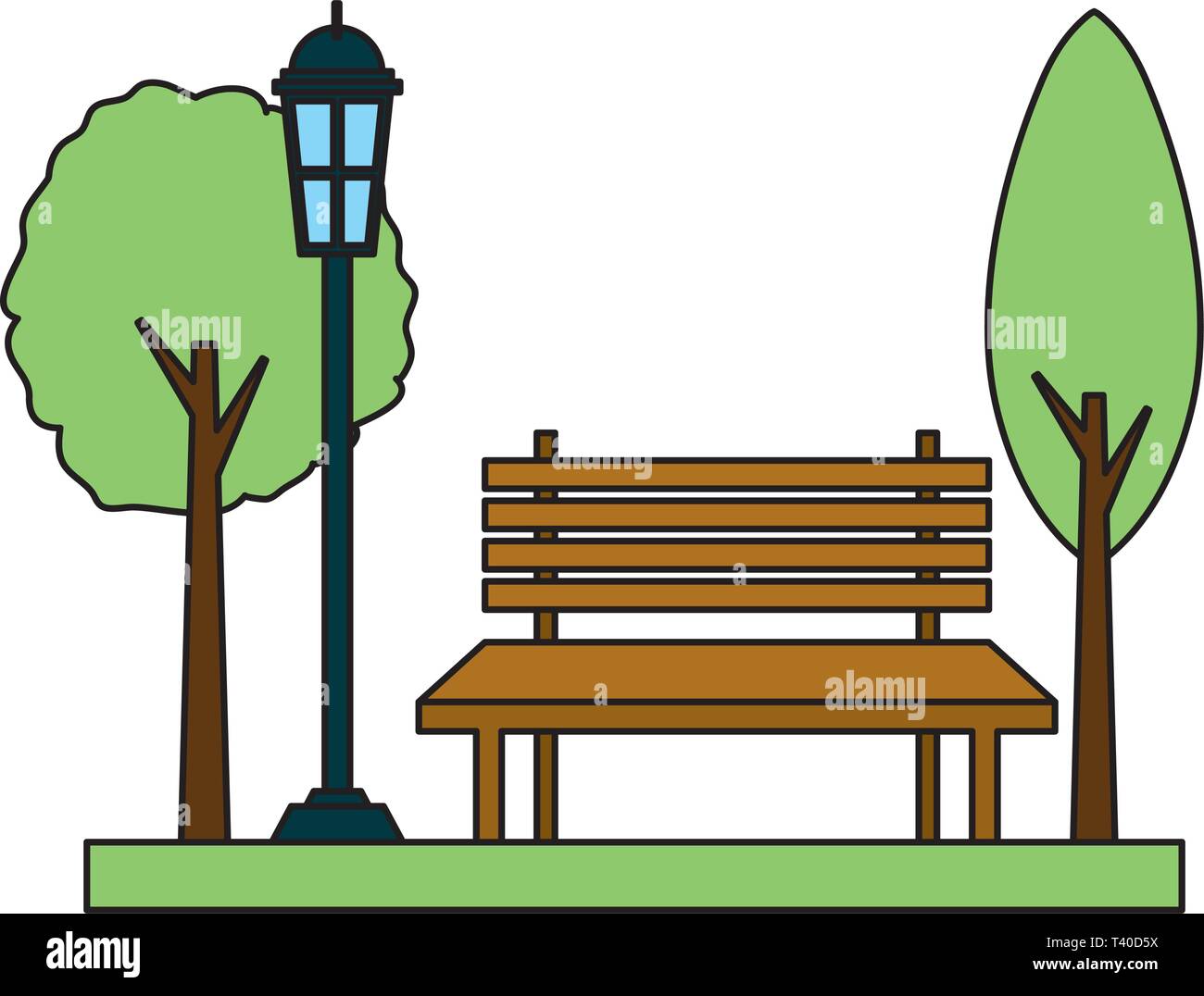 park bench lamp post Stock Vector Image & Art - Alamy