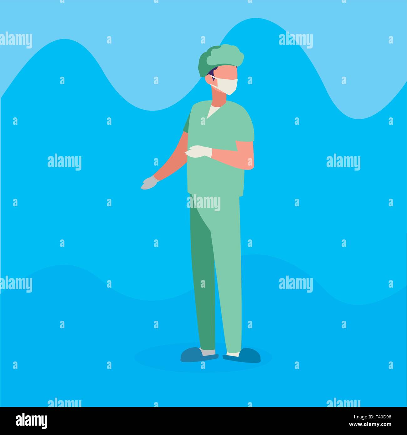 surgeon doctor professional character vector illustration design Stock ...