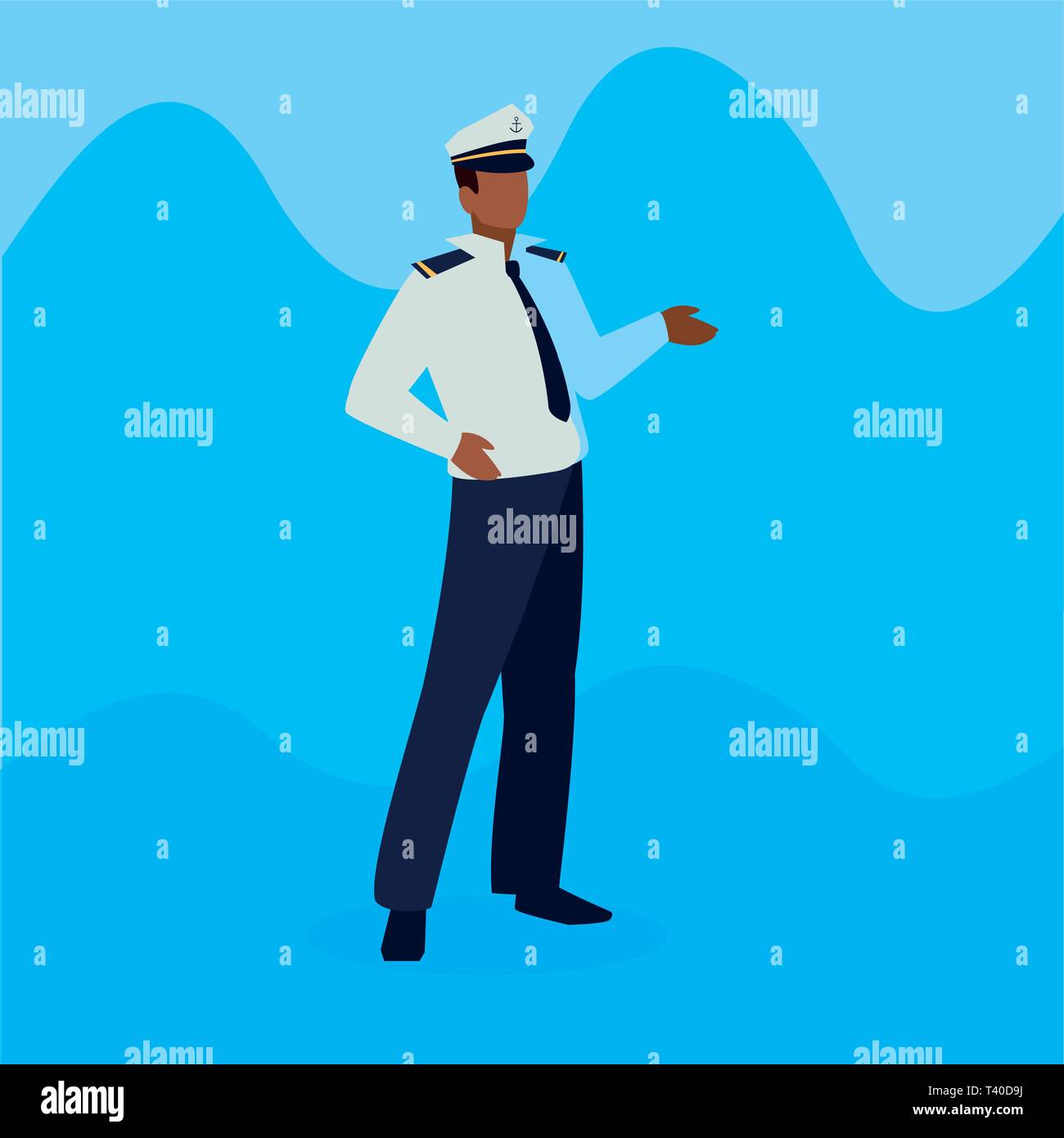 sailor captain marine character vector illustration design Stock Vector ...