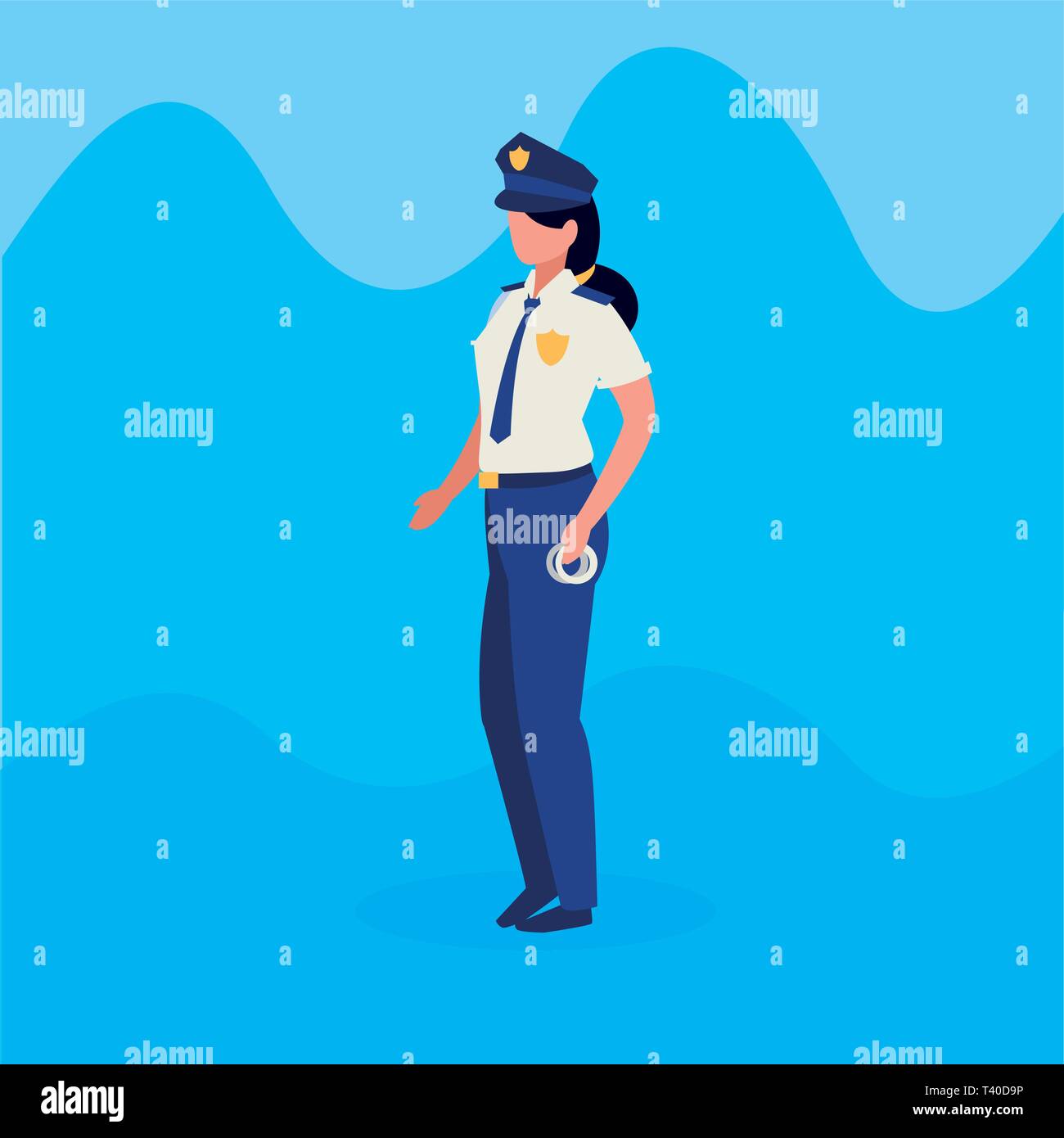 police female officer law character vector illustration design Stock ...