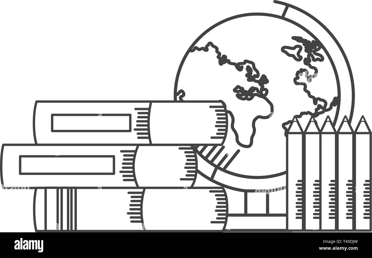 Books pencils Black and White Stock Photos & Images - Alamy