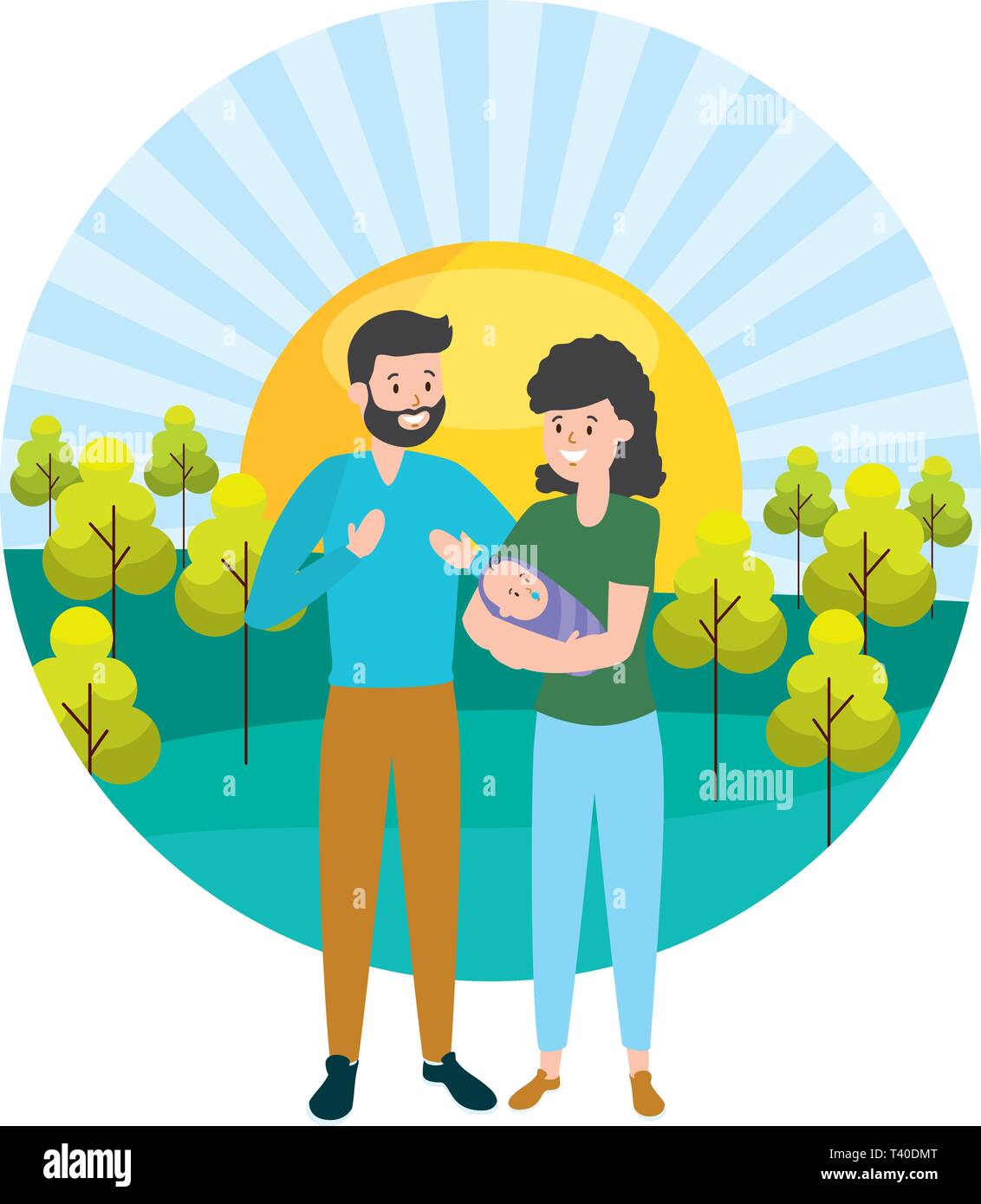 mom dad and baby Stock Vector Image & Art - Alamy