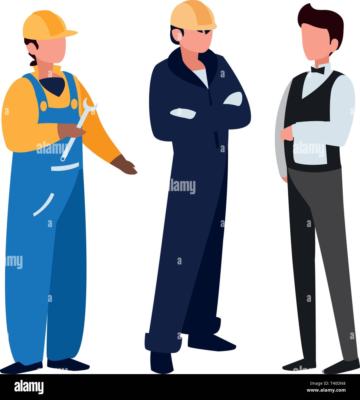 group of professional workers characters vector illustration design ...