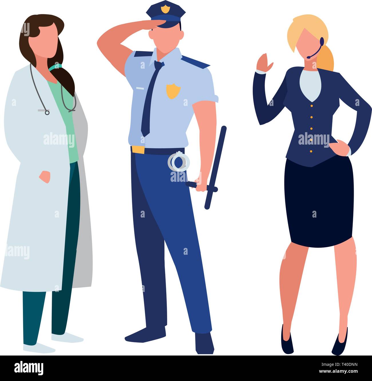 group of professional workers characters vector illustration design ...