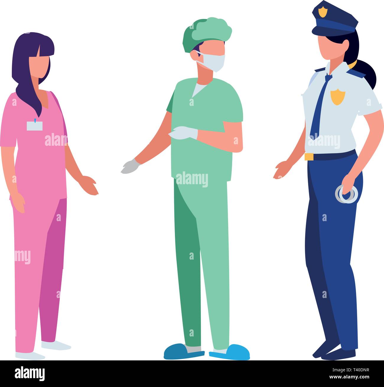 group of professional workers characters vector illustration design ...