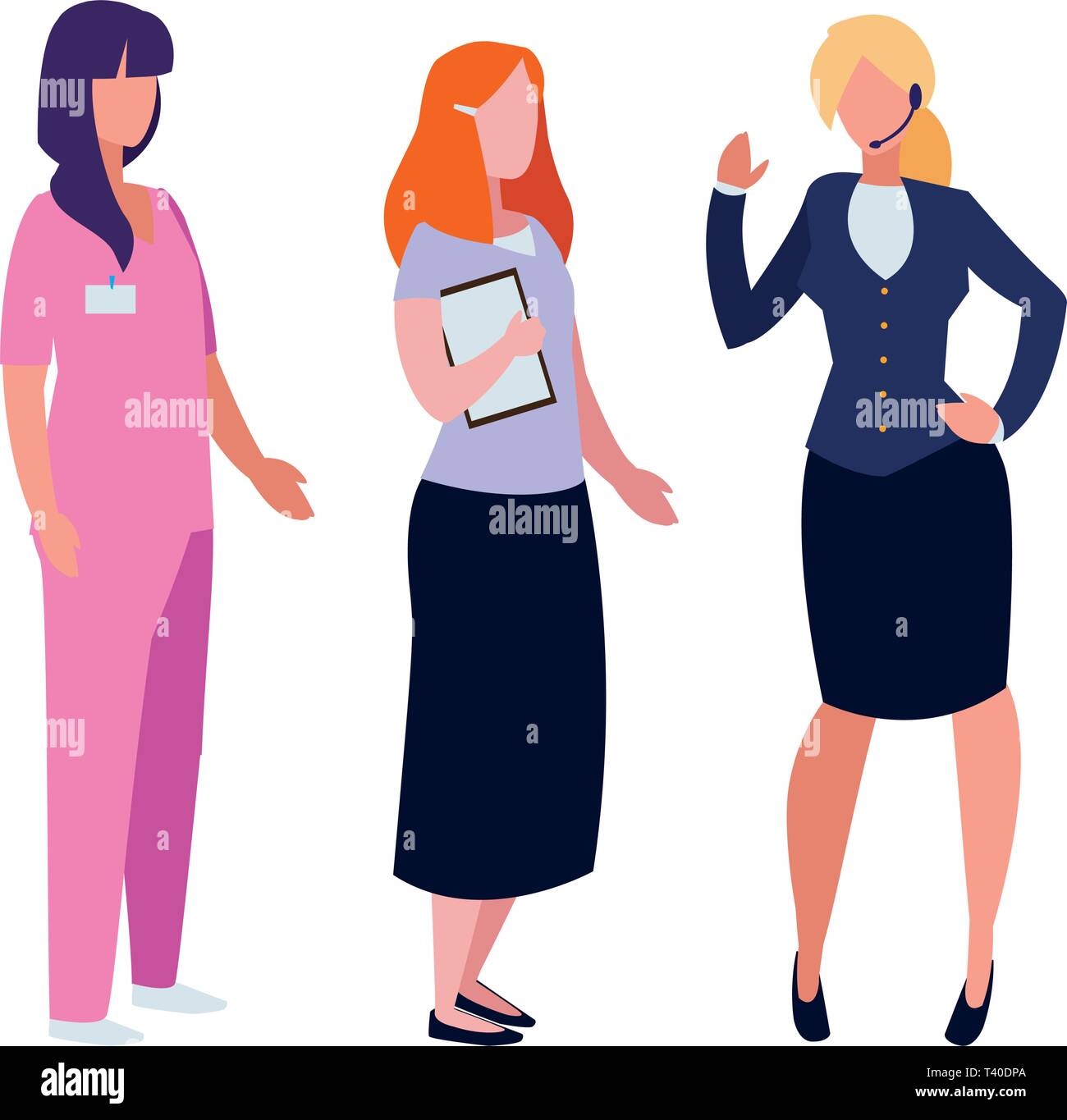 group of professional workers characters vector illustration design ...