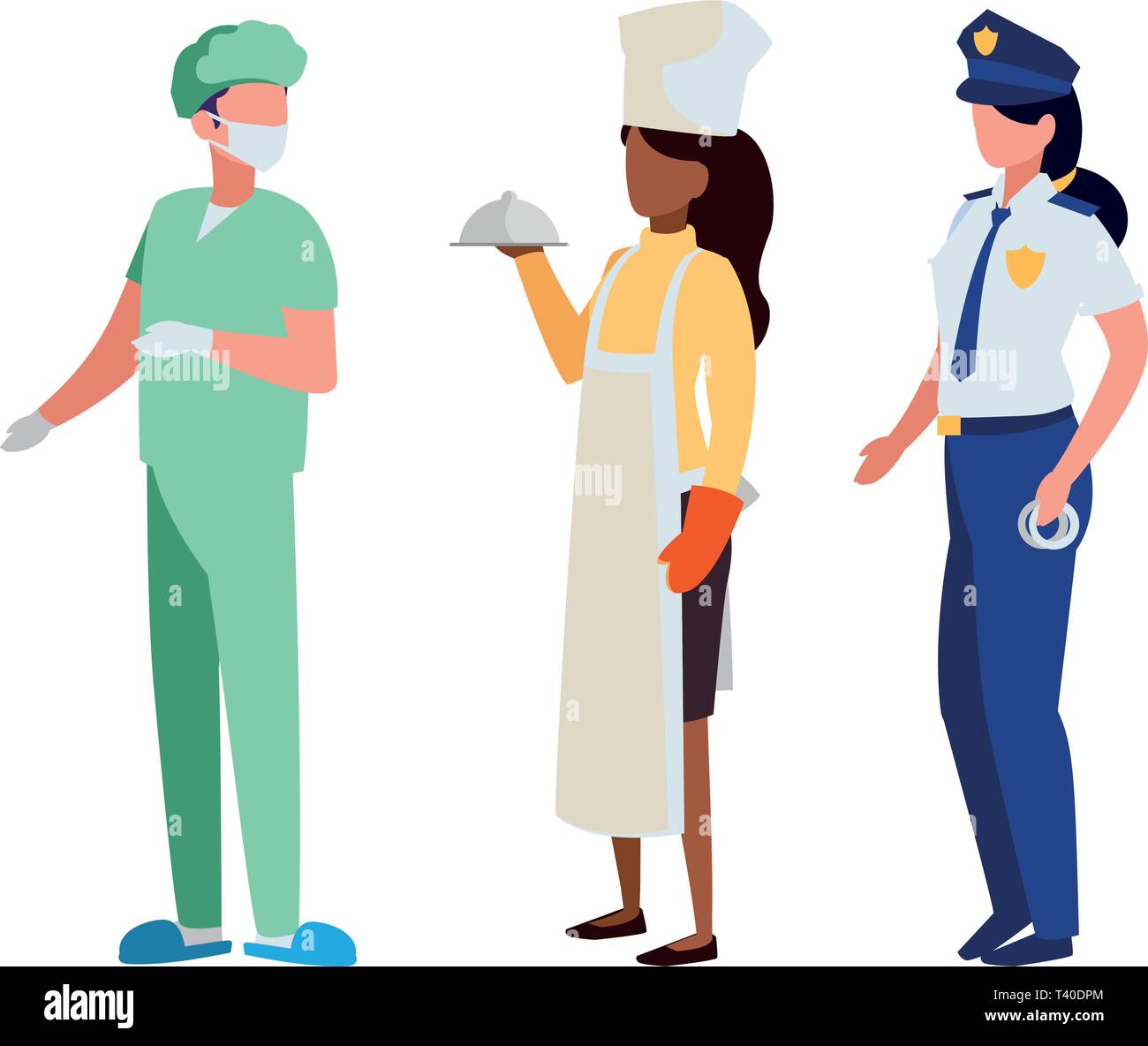 group of professional workers characters vector illustration design ...