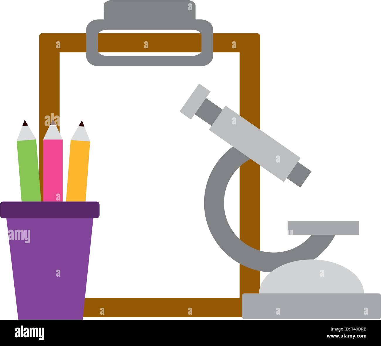 school microscope pencils clipboard Stock Vector Image & Art - Alamy