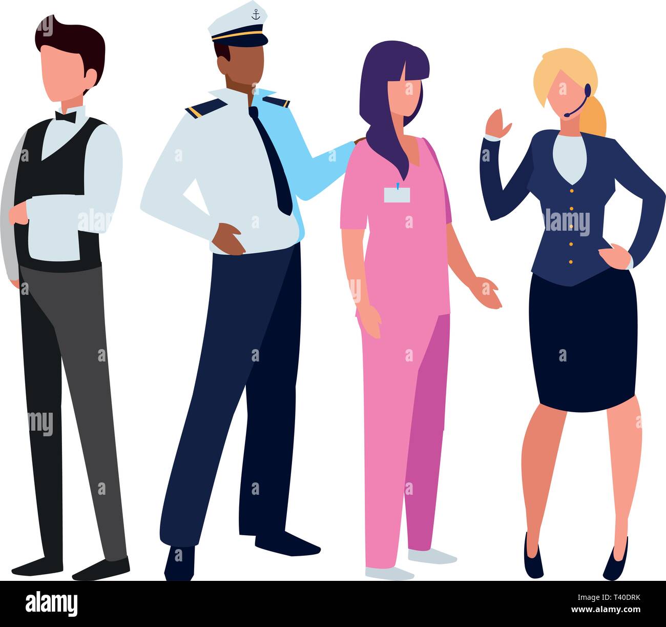 group of professional workers characters vector illustration design ...