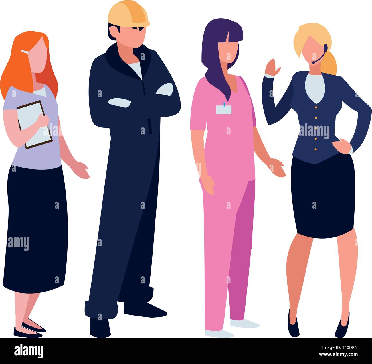 group of professional workers characters vector illustration design ...