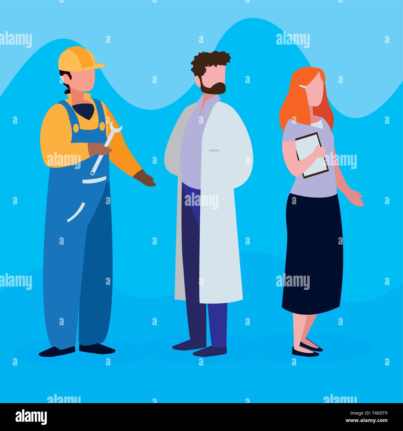 group of professional workers characters vector illustration design ...