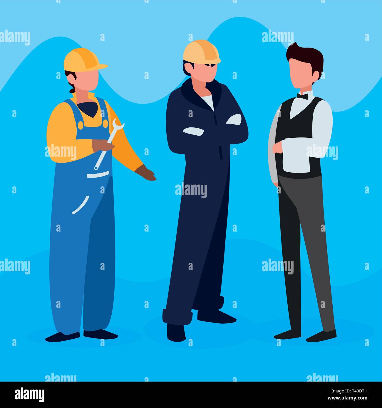 group of professional workers characters vector illustration design ...