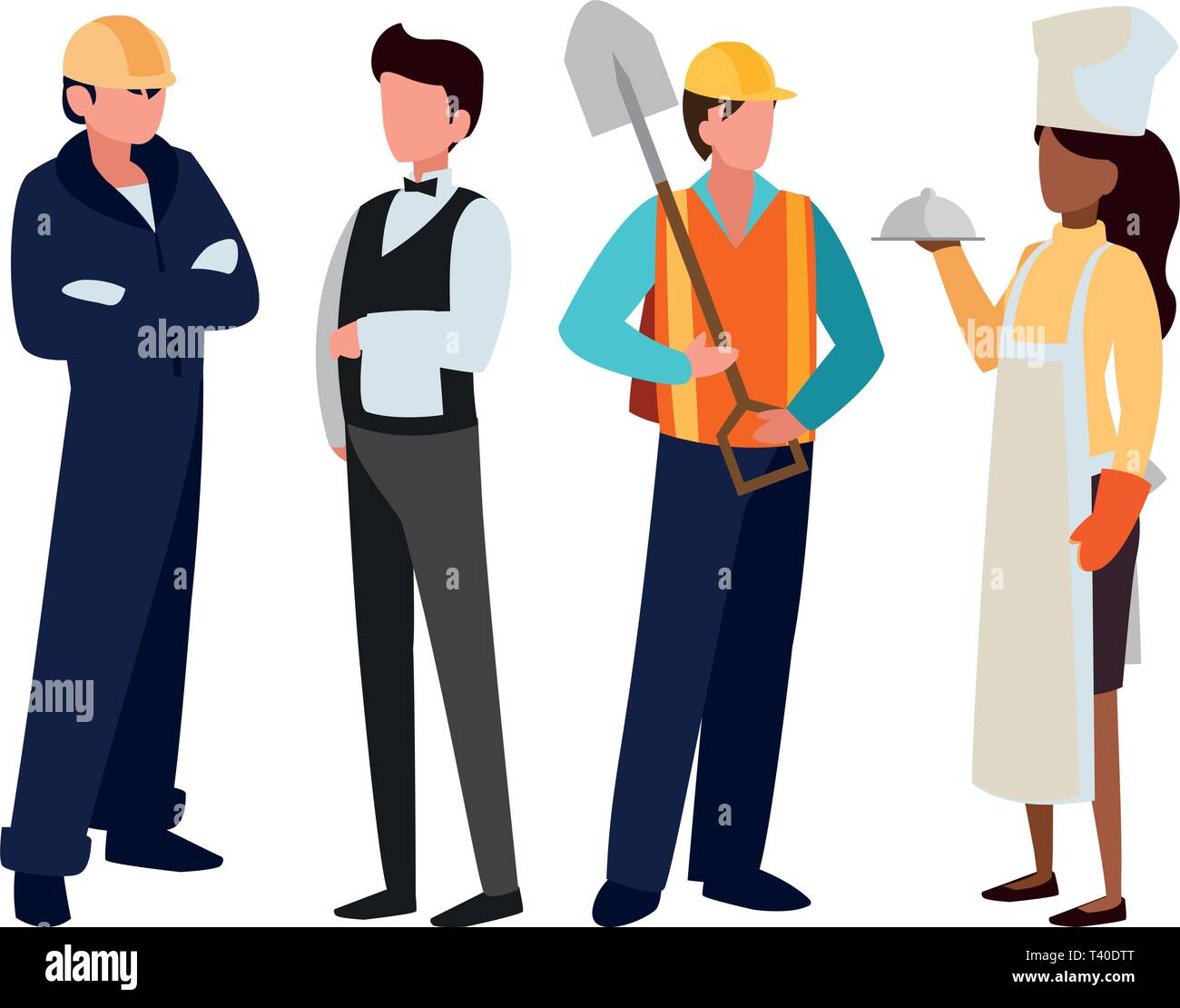 group of professional workers characters vector illustration design ...