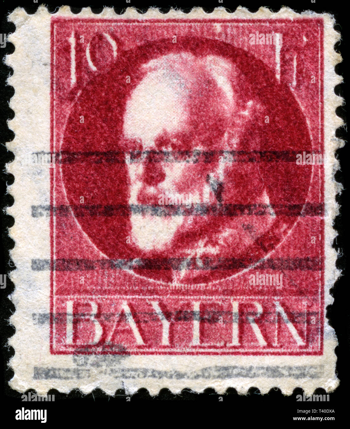 Postage stamp from the German States in the Bavaria series issued in ...